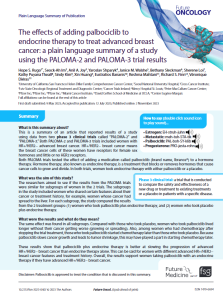 Palbociclib to endocrine therapy to treat advanced breast cancer