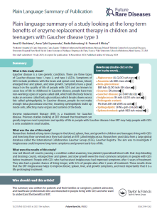 Long Term Benefits of ERT For Gaucher Disease Type 3