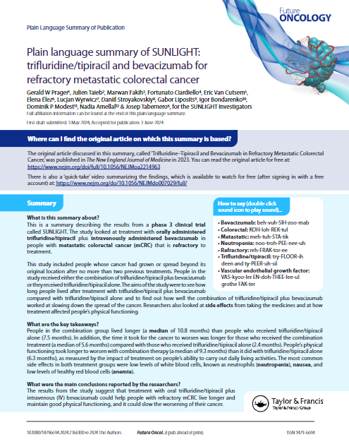 Trifluridine/Tipiracil and Bevacizumab for Refractory Colorectal Cancer