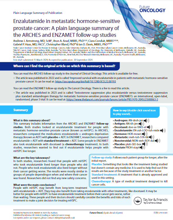 Enzalutamide in metastatic hormone-sensitive prostate cancer